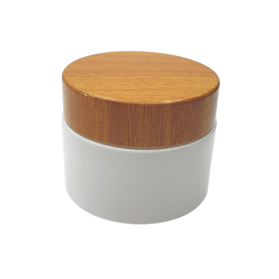 Pot en verre Blanc cap Bambou 50g – Pack'Arijing